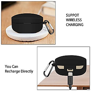 for Sony WF 1000XM4 Case Cover Monochrome Design, Smooth Surface Soft Silicone Material WAMOY WF-1000XM4 Protective Case (Black)