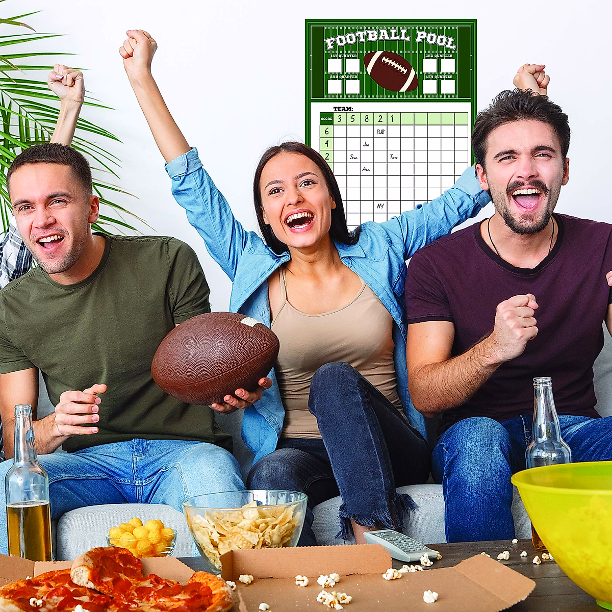 Football Big Game Betting Pool Box Squares Scoreboard Bowl Office Party Game Supplies Decorations (1-11x17" Game)