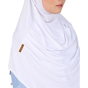 Prien Ready To Wear Hijab For Women, Instant Turban, Soft Muslim Scarf For Prayer, Long Hijabs, Islamic Clothes, Jersey Abaya (White)