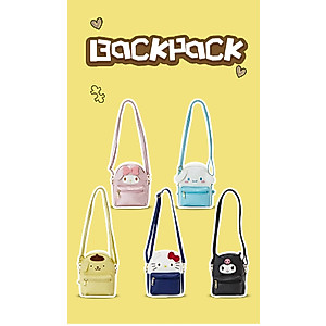 Girls Anime Kawaii Mini Backpack + Keychain Anime Cosplay Backpack Cute Doll Handbag Shoulder Bag(Blue)