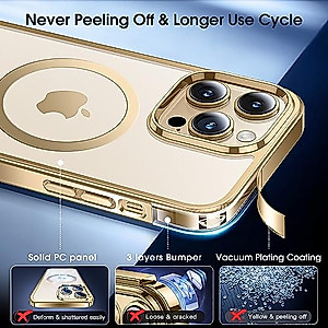 Alphex Official Color Match for iPhone 14 Pro Case, Compatible with MagSafe, 8FT Military Grade Shockproof Matte Slim Phone Cover Women Men 6.1 inch, Gold