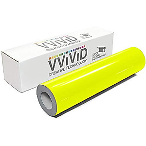 VViViD DECO65 Neon Fluorescent Permanent Adhesive Craft 1 Foot x 5 Feet Vinyl Roll (1ft x 5ft, Neon Fluorescent Yellow)