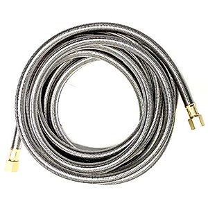 Shark Industrial 18FT Stainless Steel Braided Propane Hose Extension Assembly with 3/8" Female Flare on Both Ends for Gas Grill, RV Fire Pit