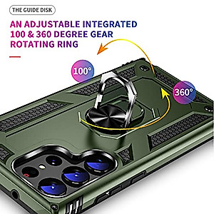 Korecase for Samsung Galaxy S9 Plus Case, Extreme Protection Military Armor Dual Layer Protective Ring Kickstand Olive Green