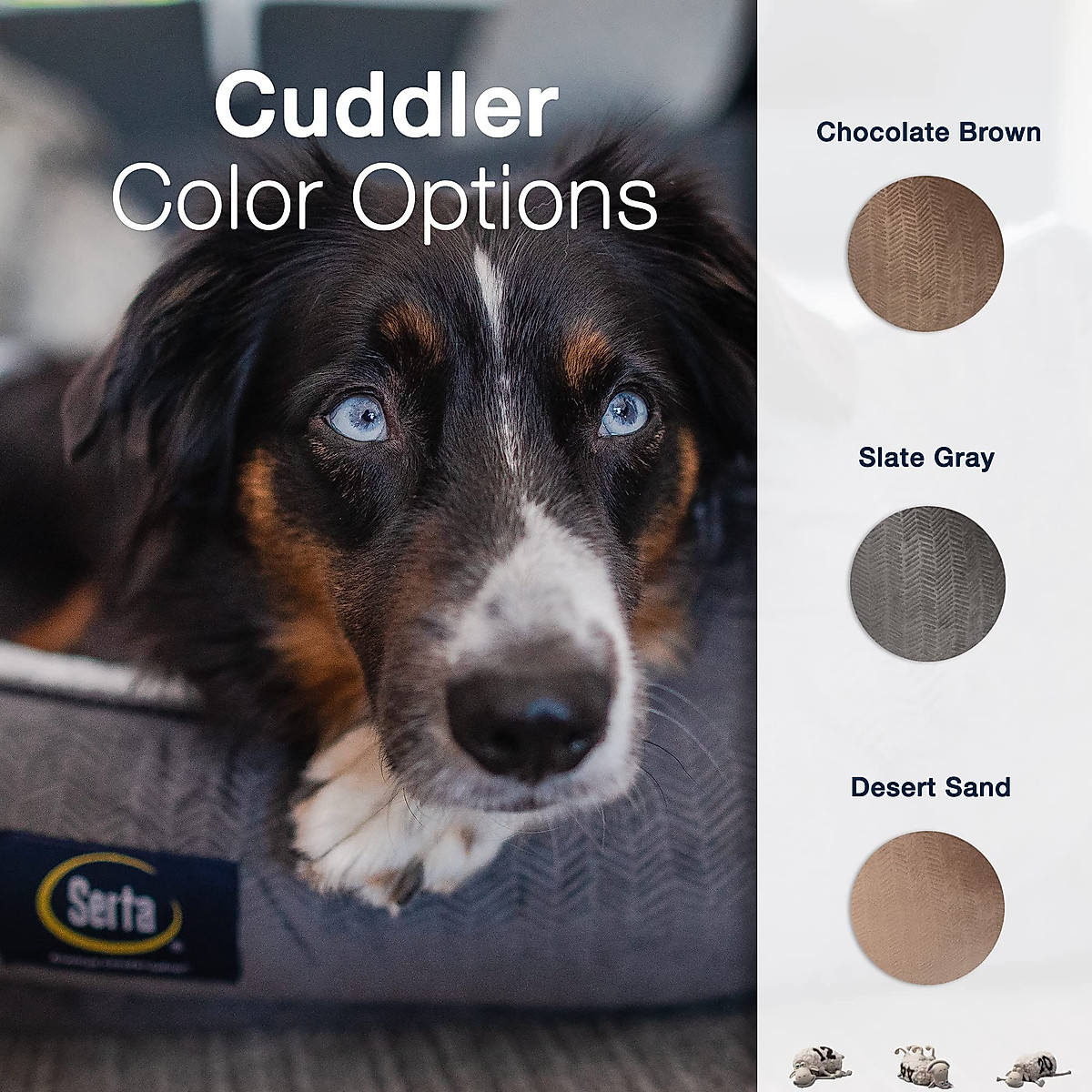 Serta Orthopedic Cuddler Dog Bed for Pets – Chocolate Brown (Large)