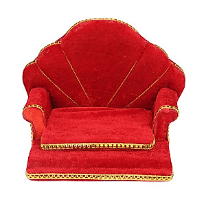 NAVRANG Wooden Laddu Gopal's Meenakari Singhasan for Mandir/God Idols/Pooja Chowki/Kanhaji Sinhasan Red Colour