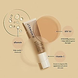 Honest Beauty CCC Clean Corrective with Vitamin C Tinted Moisturizer | Mineral SPF 30 | Vegan + Cruelty Free | Sahara Medium Deep, 1 fl oz