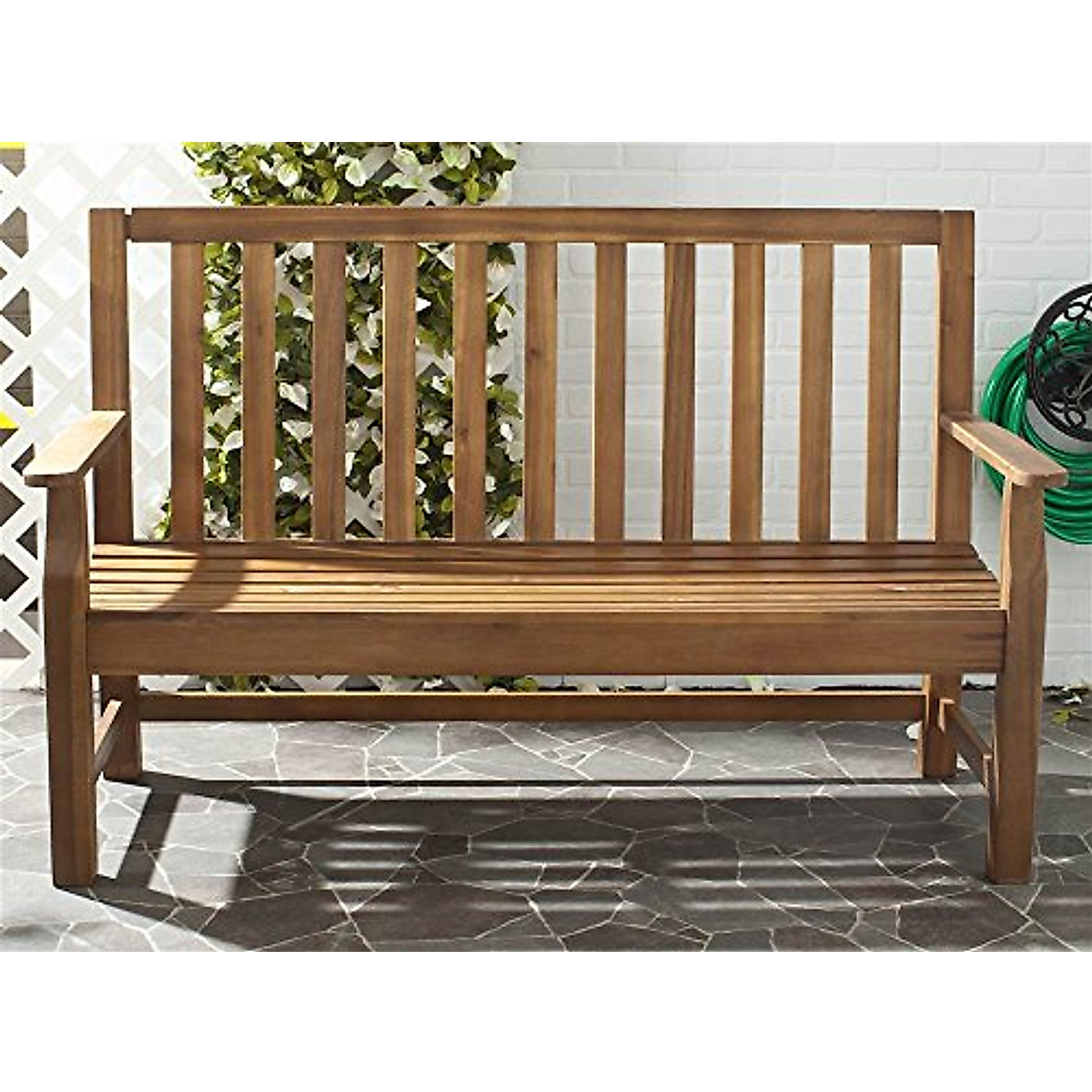 Safavieh Patio Collection Edwin Adirondack Acacia Wood Bench