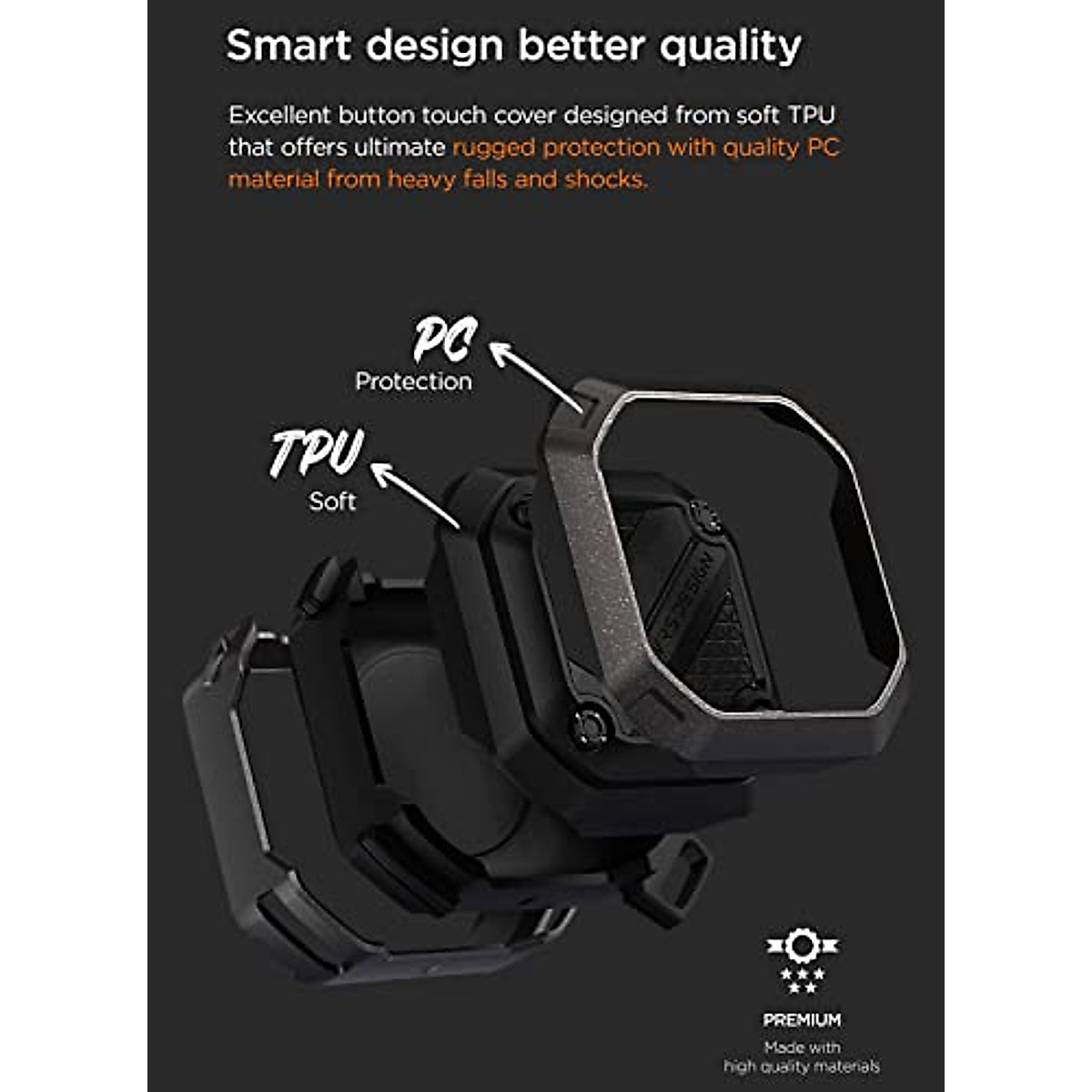 VRS Design Terra Guard Ultimate Buds Case for Galaxy Buds2 Pro (2022), Galaxy Buds 2 Case (2021), Galaxy Buds Pro (2021), Buds Live Case (2020)