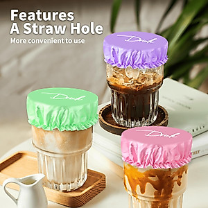 Hewomate Drink Covers for Alcohol Protection, 10 Pack Drink Protector for Women & Men, Reusable & Washable Fabric Wine Glass Cover with Straw Hole, Prevent Your Drinks from Being Spiked, Multicolor