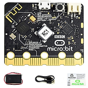 for Micro:bit V2 Go Kit Pocket-Sized BBC Built-in Speaker and Microphone Upgraded Processor ARM Cortex-M4 2.4G Radio/BLE Bluetooth 5.0 Touch Sensitive Logo @XYGStudy