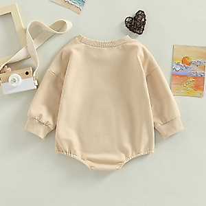 ZyHwShine Western Baby Outfit Newborn Boy Girl Cow Print Sweatshirt Romper Bodysuit Sweater Onesie Fall Winter Clothes (Khaki Cuter,0-3 Months)
