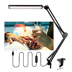 weishan Manicure Table Light, Nail Lamp with Clamp, 10W LED, Swing Arm - lampara para hacer uñas de mesa