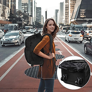 MATEIN Rolling Backpack with 4 Wheels, 17 inch Travel Laptop Backpack for Women Men, Large Wheeled Backpacks Water Resistant Business Carry on Bag Airline Approved, School Luggage Suitcase Bag, Black