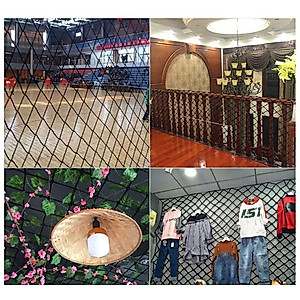 RZM Railings Safety Net Black Decor Net, Climbing Cargo Net Rope 8mm Balcony Protective Net Child Stair Safety Net Waterproof Hand-Woven Nylon Fence Net Fall Protection Mesh 6cm child safety netting f