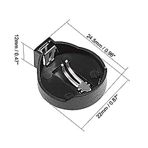 Aodesy Coin Cell Button Battery Holder Case Black CR2032/ CR2025,40pcs (CR2032/ CR2025,40pcs)