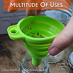 Home EC Kitchen Funnel, 2 Pack Collapsible Funnels for Filling Bottles, funnels for Kitchen use, Small Funnel for Filling Small Bottles, Funnels for Automotive use, Canning Funnel - Mushroom Funnel