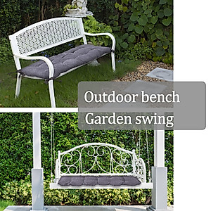 Big Hippo Bench Cushions Indoor/Outdoor Patio Bench Cushions Non-Slip Bench Seat Cushion for Lounger Garden Furniture Patio Lounger Bench Swing 51" x 19", Grey