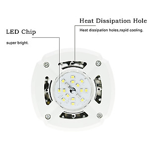 54W LED Corn Light Bulb Super Bright（400 Watt Equivalent 7020 Lumens 5000K E40 Large Mogul Base Large Area Cool Daylight White for Indoor Garage Warehouse High Bay Barn Parking Lot Patio