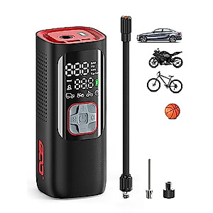 BDO Tire Inflator - Portable Air Compressor, Upgrade 2.5X Faster 160PSI Cordless Tire Inflator, Tire Air Pump with Dual LCD Display, Auto-Shutoff, Air Compressor for Car, Motorcycle, Bike, Ball