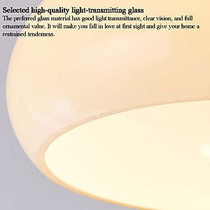 CATA-MEDICA Ceiling Lamp Mid-Century Modern Semi Flush Mount Ceiling Light with Glass Shade Vintage Milky White Glass Ceiling Lamp for Living Room Bedroom 1 Pack/2 Pack