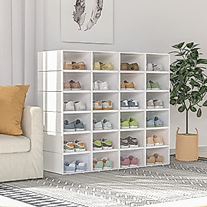 HOMIDEC Shoe Box, 12 Pack Shoe Storage Boxes Shoe Boxes Clear Plastic Stackable, Shoe Organizer Containers with Lids for Women/Men