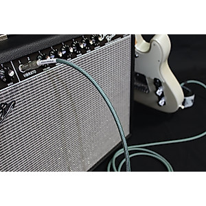 KIRLIN Cable IWB-201PFG-20/OL 20-Feet 1/4-Inch Straight Premium Plus Instrument Cable, Olive Green Tweed Woven Jacket