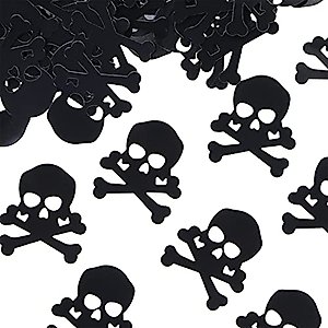 ONLYKXY 560pcs Halloween Party Confetti Black Skull Confetti for Halloween Party Table Confetti and DIY (Skull)