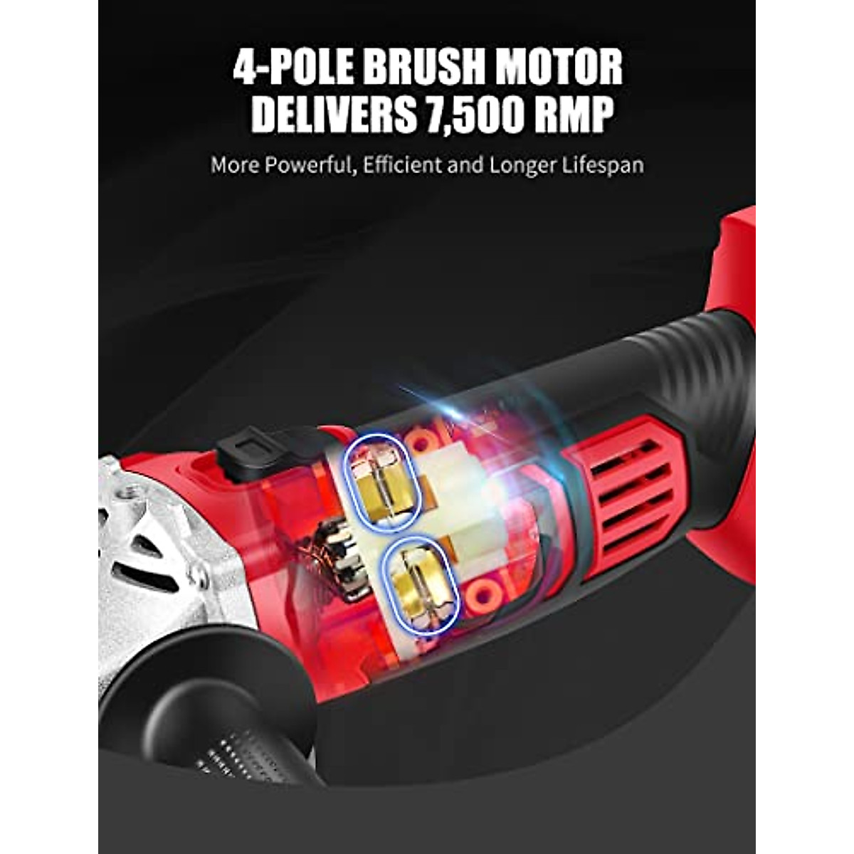 AVID POWER Cordless Angle Grinder with 4-pole Motor, 20V Cordless Grinders Tools w/4.0A Battery & Fast Charger, 4-1/2 Inch Grinding Wheels, Cutting Wheels, Flap Discs and Adjustable Auxiliary Handle