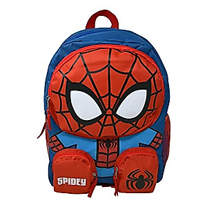 Marvel Spiderman Front Body Backpack - Marvel Spider-Man Bag with Front Zippered Pockets, Perfect Spidey Backpack for Teens and Kids, Ideal for School, Travel, Road Trips, and Everyday Use - 16 Inches
