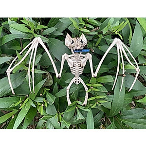 Aweilan Halloween Animal Skeleton,Horrible Bat Skeleton Simulation Bat Model Vivid Bat Bone for Yard Garden Lawn Patio Halloween Party Favors Decor-4pcs