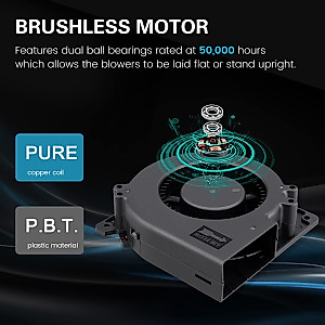 GDSTIME 120mm Blower Fan, AC 110V 220V DC 12V Powered Fan with Speed Control, for Receiver DVR Xbox Modem AV Cabinet Cooling