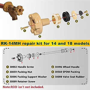 Datrenm RK-14MH Outside Faucet Repair Kit Metal Handle Compatible with Woodford Model 14,Model 18