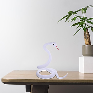 LUOZZY Prank Snake Doll Plush Snake Model Large Snake Stuffed Fake Snake Prop Halloween Decor, White - 200CM