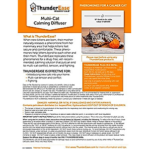 ThunderEase Multicat Calming Pheromone Diffuser Kit | Powered by FELIWAY | Reduce Cat Conflict, Tension and Fighting (30 Day Supply)