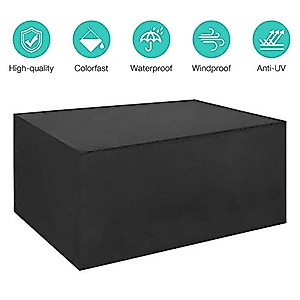 XYXH Garden Furniture Covers Waterproof 42"x42"x28", Rectangle Patio Furniture Cover, Outdoor Table and Chair Set Covers, Dust Resistant Windproof Tear-Resistant Oxford Fabric Snowproof