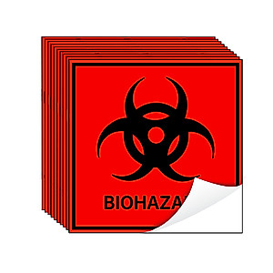 Biohazard Stickers Sign - 20 Pcs 4.5"x 4.5" Waterproof Biohazard Warning Labels Used by Hospitals and Industrial
