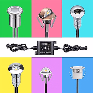 LED Photocell DC 12V PC Waterproof IP68 Max.Load Power 60W Only for Outdoor Low Voltage Deck Lighting