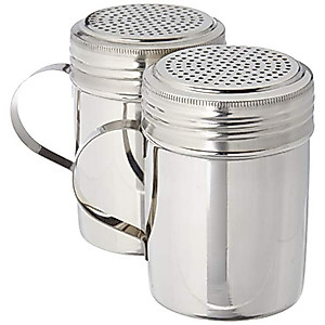Great Credentials Stainless Steel Versatile Dredge Shaker, Salt, Sugar, Shakers 10 Oz. Each Set of 2