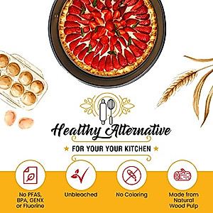 [220 Liners] Heavy Duty 9 Inch Parchment Rounds Paper Baking Sheets | Precut Silicone Coated & Unbleached – Will Not Curl or Burn – Non-Toxic & Comes in Convenient Packaging