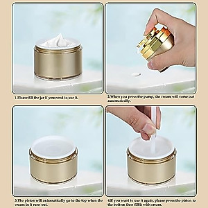 Airless Pump Makeup Jar Acrylic Cosmetic Jar 2pcs 1 oz Vacuum Travel Bottle Empty Containers with Pump for Skincare Cream Lotion or DIY Skin Care Products
