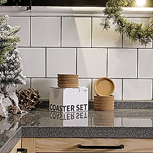 Sweese 241.101 Cork Coasters - 4 Inch Perfect for Most Kind of Mugs - Protect Your Table from a Liquid Ring - Set of 10