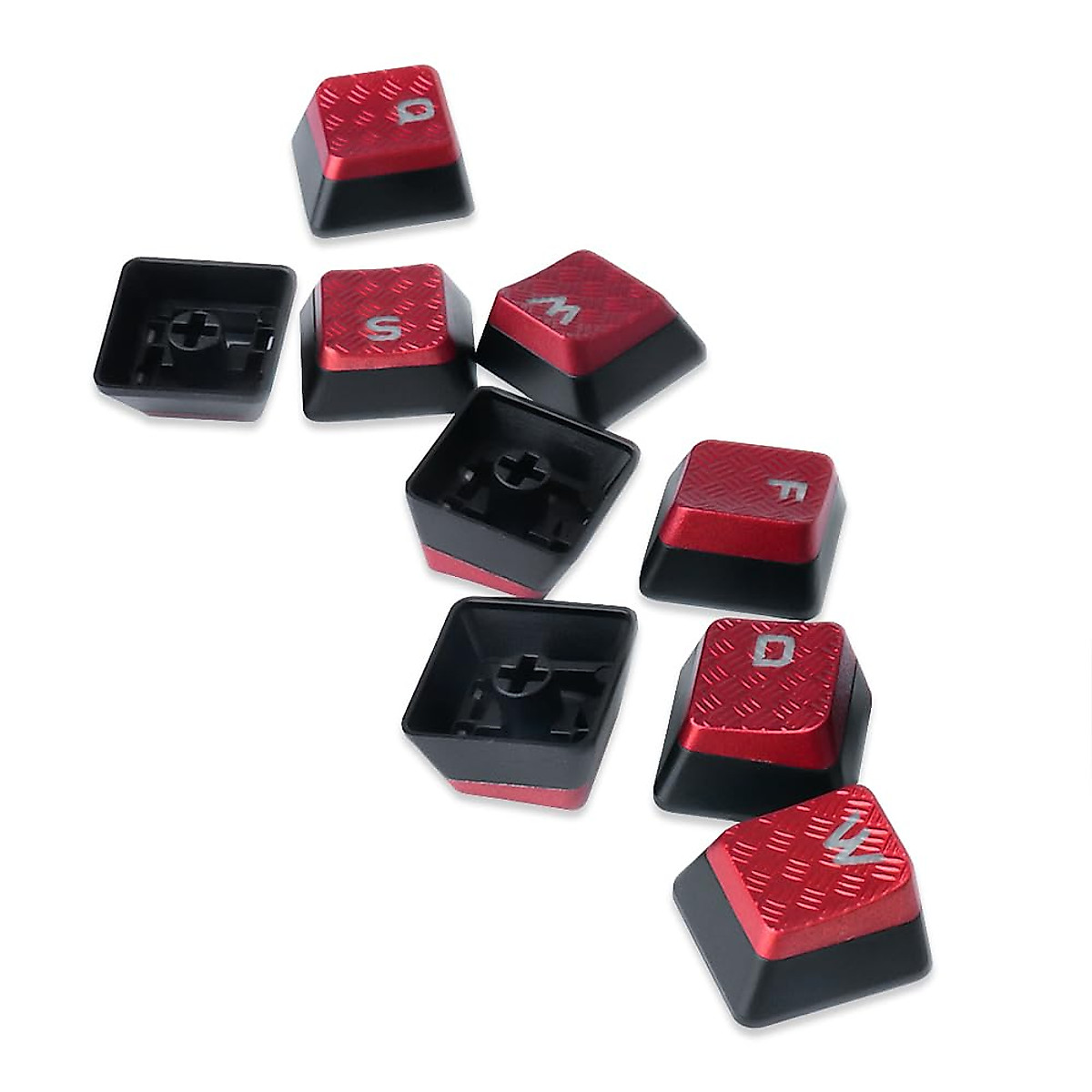 HUYUN FPS & MOBA Performance Gaming Radian Backlit Keycaps Replacement for Cherry MX Razer Corsair Logit G610 G710 Gaming Mechanical Keyboard(QWERASD12345)