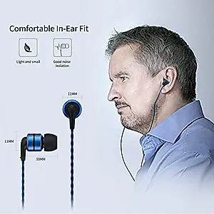 SoundMAGIC E80 Wired Earbuds No Microphone HiFi Stereo Earphones Noise Isolating in Ear Headphones Comfortable Fit Super Bass for Audiophile Blue