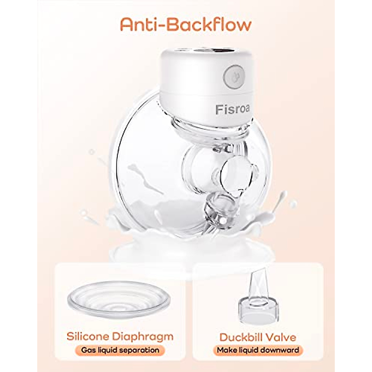 Fisroa Hands Free Breast Pump, Double Wearable Breast Pumps for Breastfeeding, Electric Portable Wireless Breast Extractor with 2 Modes & 9 Levels Low Noise, LCD Display and Memory Function