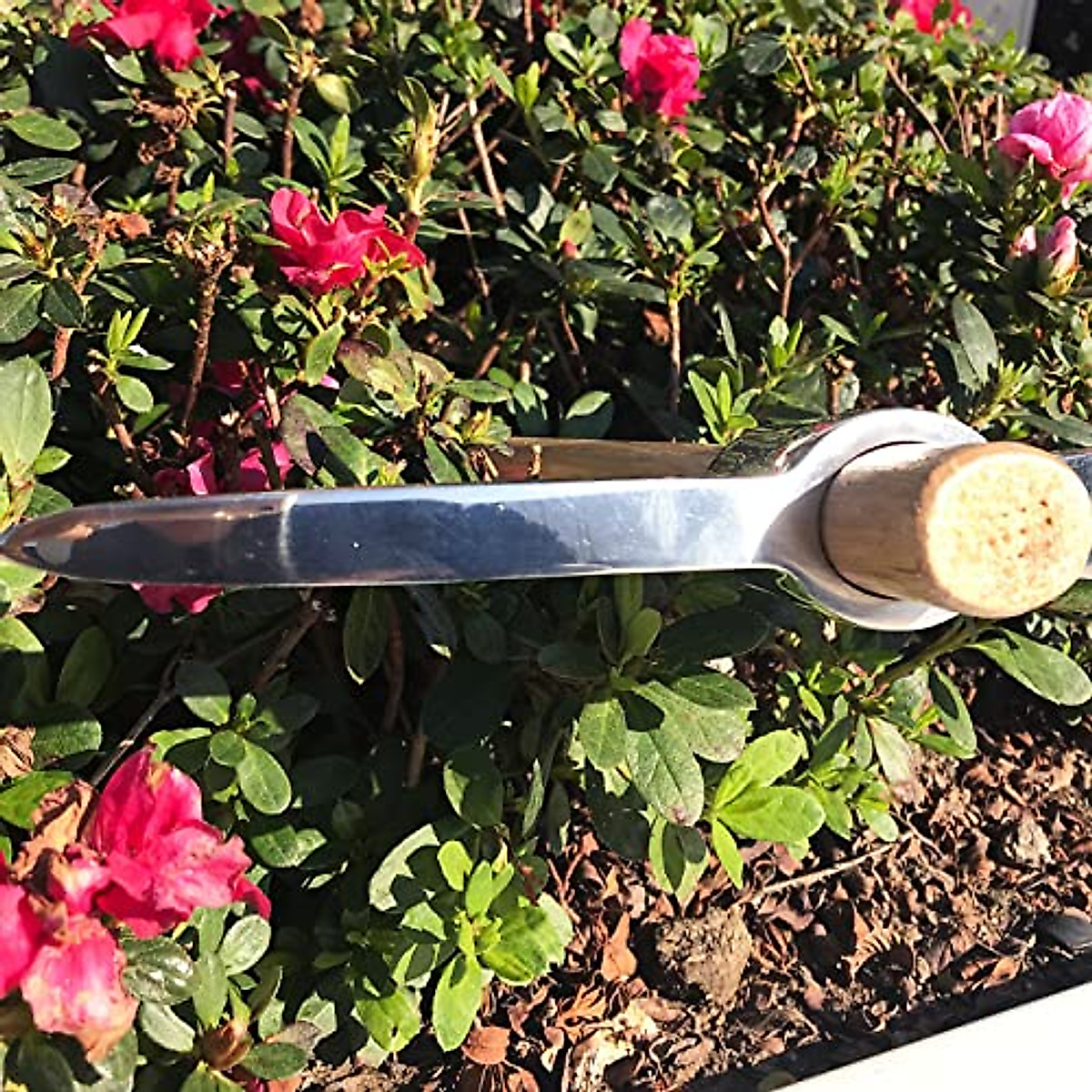 DAUERHAFT Hand Tiller, Convenient Hoe Garden Tool with Hardwood Handle, Easy to Use Stainless Steel Hand Cultivator, Digging Weeding for Storage and Use