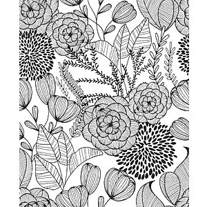 NuWallpaper NUS3501 Secret Garden Peel & Stick Wallpaper, Black