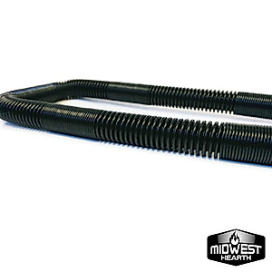 Midwest Hearth Whistle Free Gas Flex Line for Fire Pit and Fireplace - Black Coated Stainless Steel (30" Long)