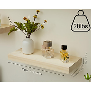 QsQueen Floating Shelves, Floating Shelves for Wall, Wall Shelves with Invisible Bracket, Bathroom Shelves, Bedroom Decor, Floating Shelf, Shelves for Wall Storage, Display Shelf, Set of 2