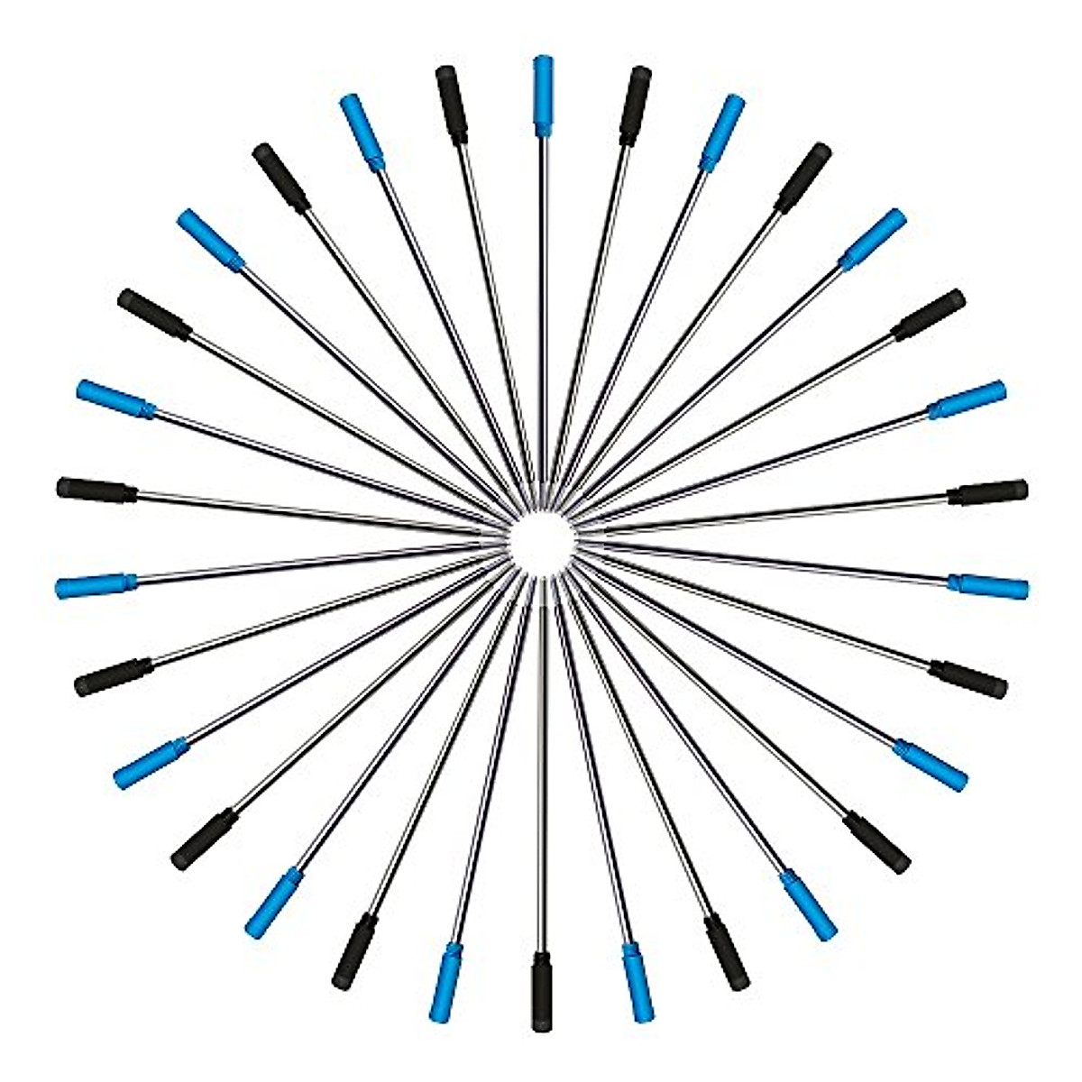 4.5” Replaceable Ballpoint Pen Refills, 30 Pack Smooth Writing Ballpoint Refills for Cross Style Pen (Black and Blue Ink Refills)